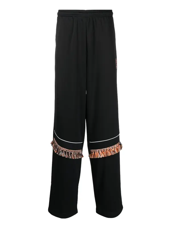 COUNTY OF MILAN Fringe-detailing Track Pants - Black