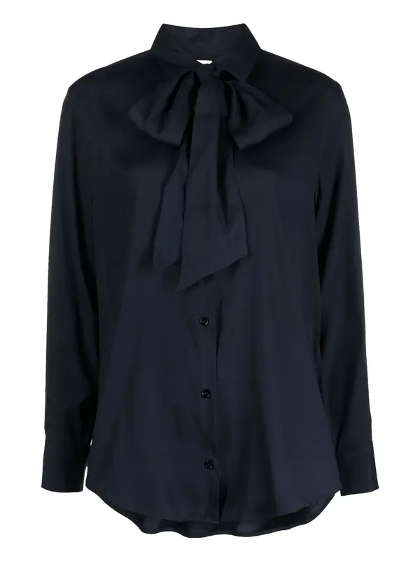 PAULA S Scarf-detail Shirt - Blue