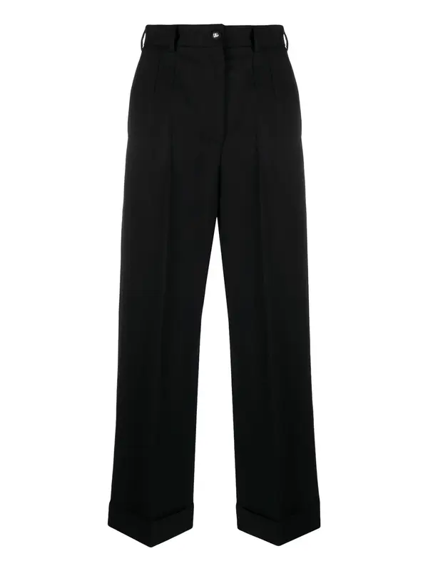 Dolce & Gabbana High-waist Wide-leg Trousers - Black