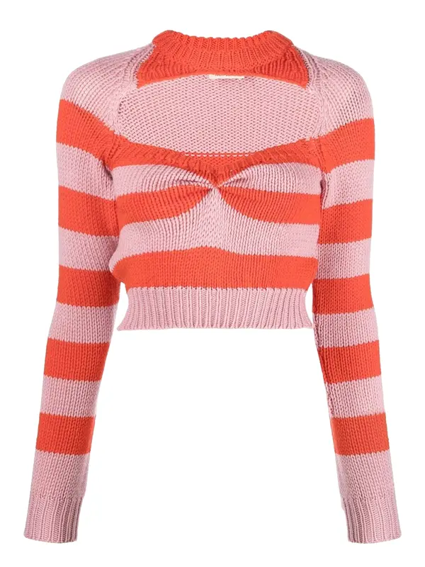 Marni Striped Virgin Wool Jumper - Pink