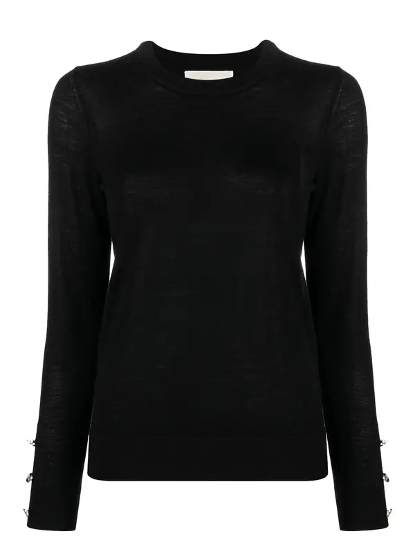 Michael Kors Buttoned Knitted Jumper - Black