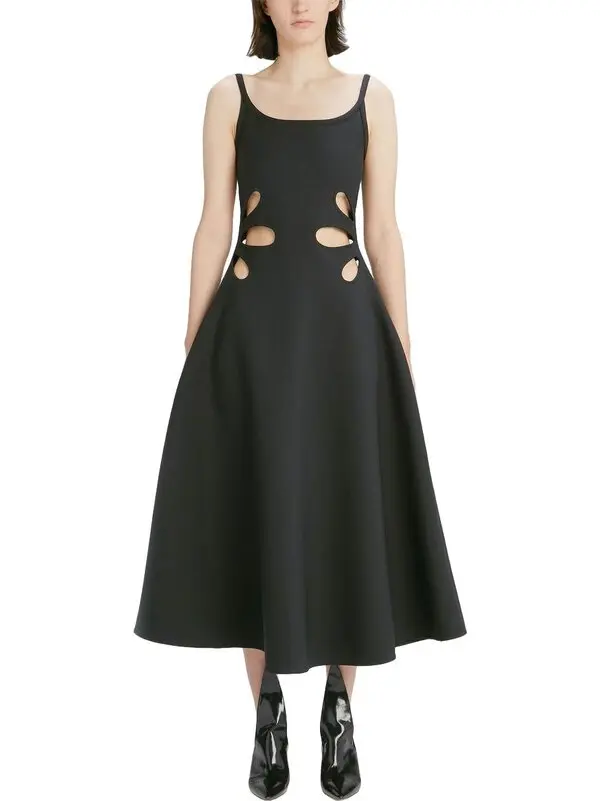 CHRISTOPHER KANE Petal Cut-out Midi Dress - Black