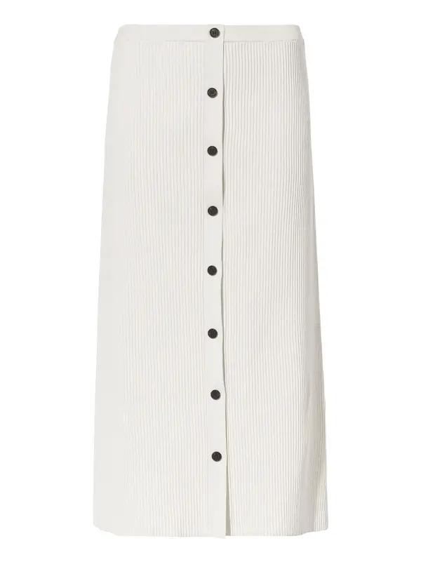 Proenza Schouler White Label Ribbed Knit Midi Skirt - Neutrals