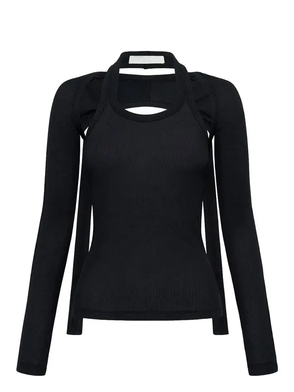 DION LEE Modular Open-back Top - Black