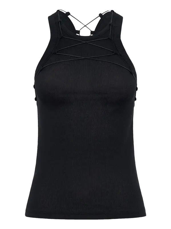 DION LEE Lock Tank Top - Black