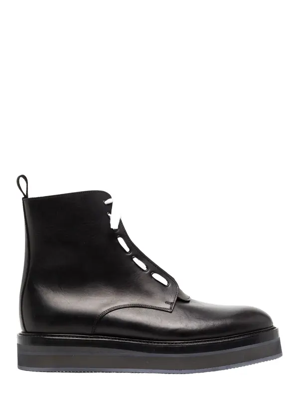 NICOLAS ANDREAS TARALIS Leather Lace-up Ankle Boots - Black