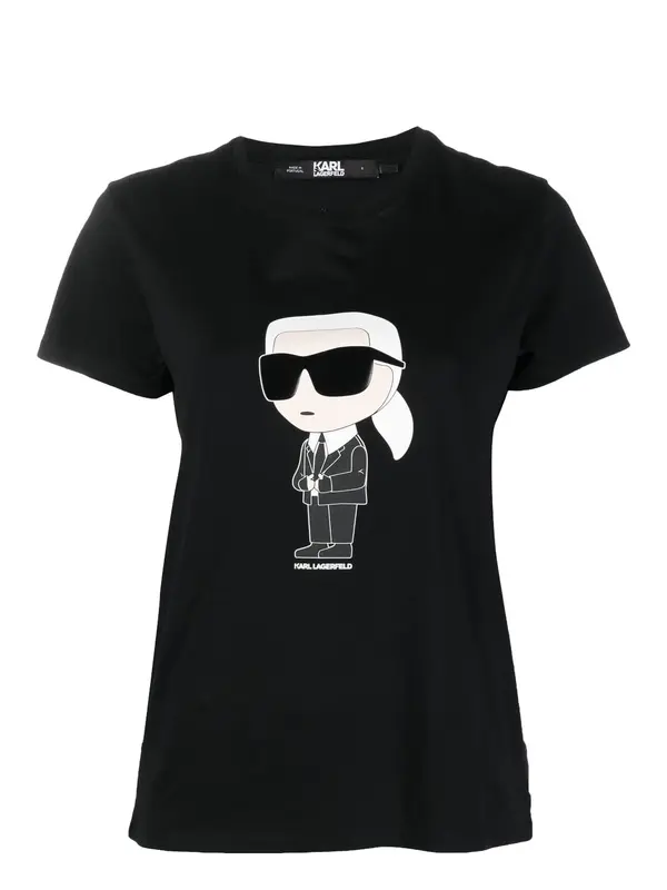 Karl Lagerfeld Ikon Organic-cotton T-shirt - Black