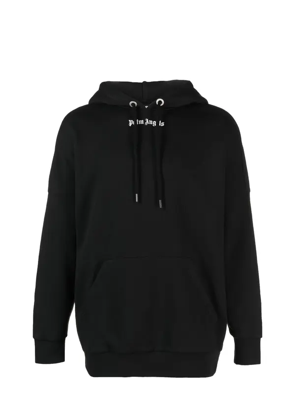 Palm Angels Logo-print Hoodie - Black
