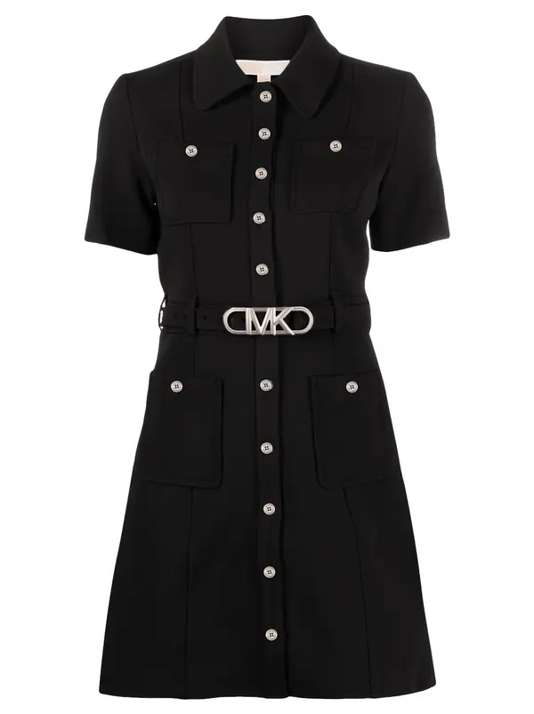 Michael Kors Belted Shirt Dress - Black