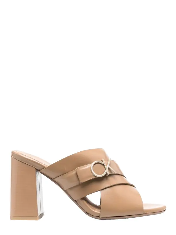 Calvin Klein 95mm Logo-plaque Sandals - Neutrals