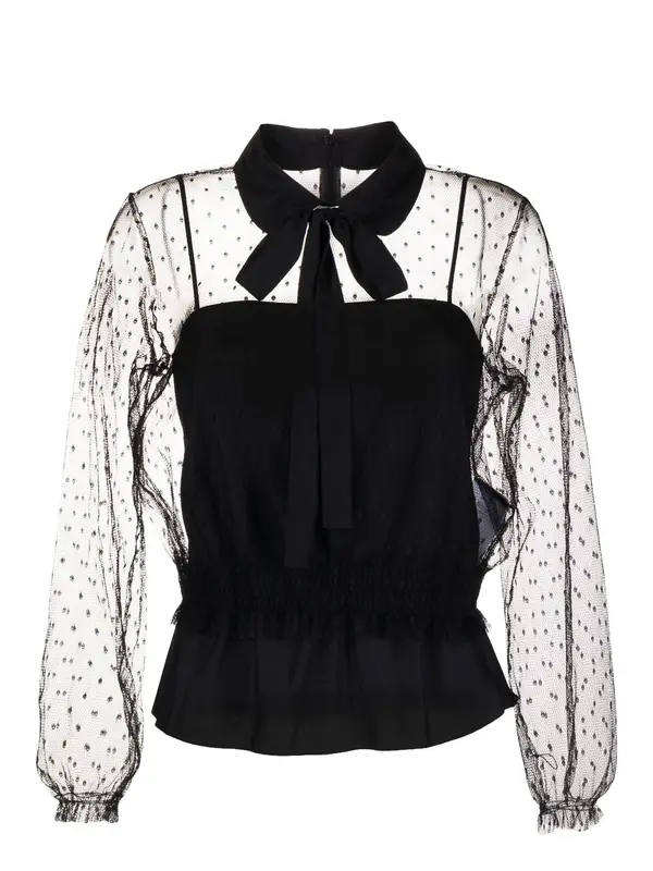 Red Valentino Polka Dot Blouse - Black