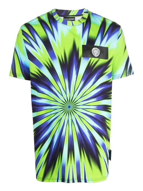 PLEIN SPORT Tie Dye-print Short-sleeved T-shirt - Green