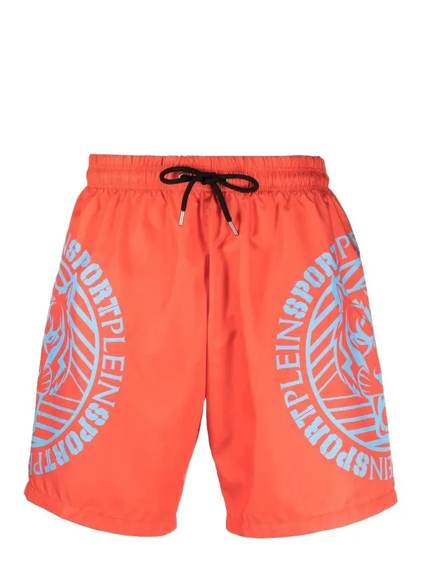 PLEIN SPORT Logo-print Swim Shorts - Orange