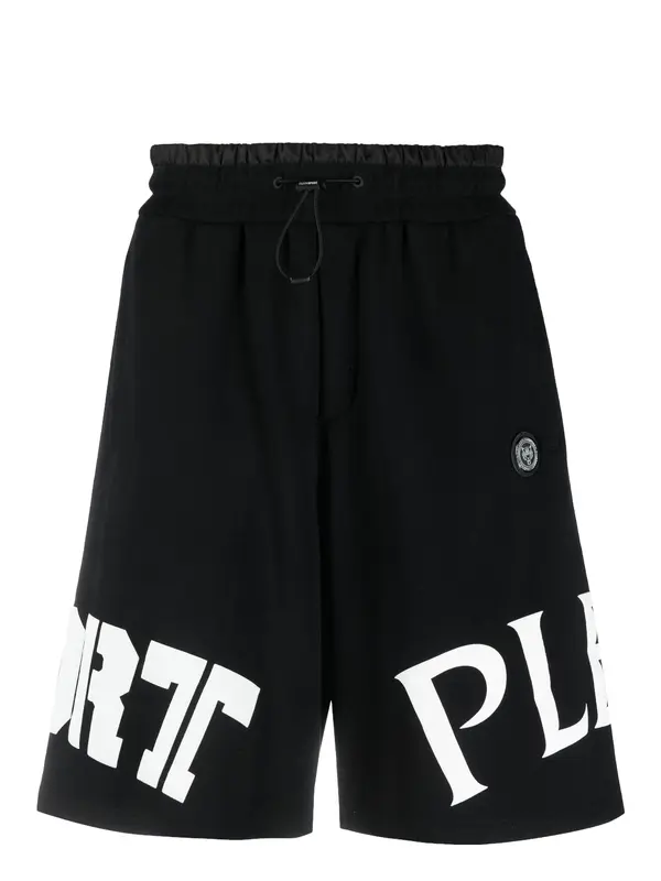 PLEIN SPORT Logo-print Track Shorts - Black