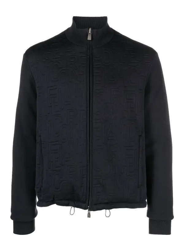 Corneliani Logo Bomber Jacket - Blue