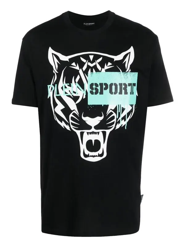 PLEIN SPORT Graphic-print Short-sleeved T-shirt - Black
