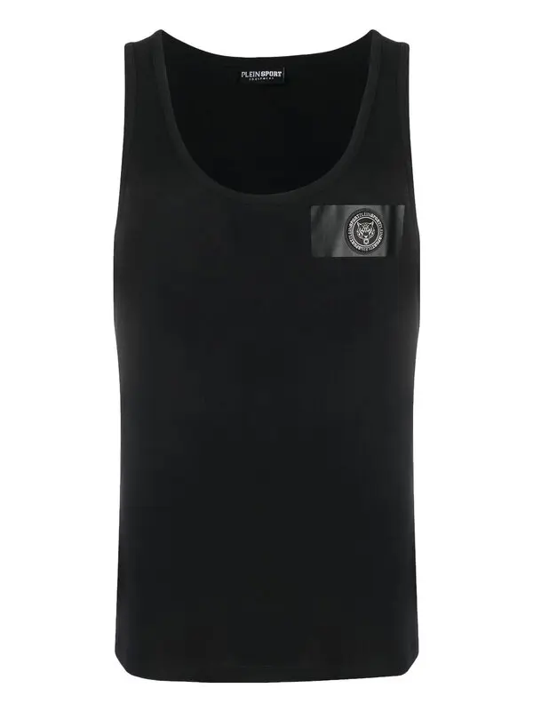 PLEIN SPORT Logo-patch Tank Top - Black
