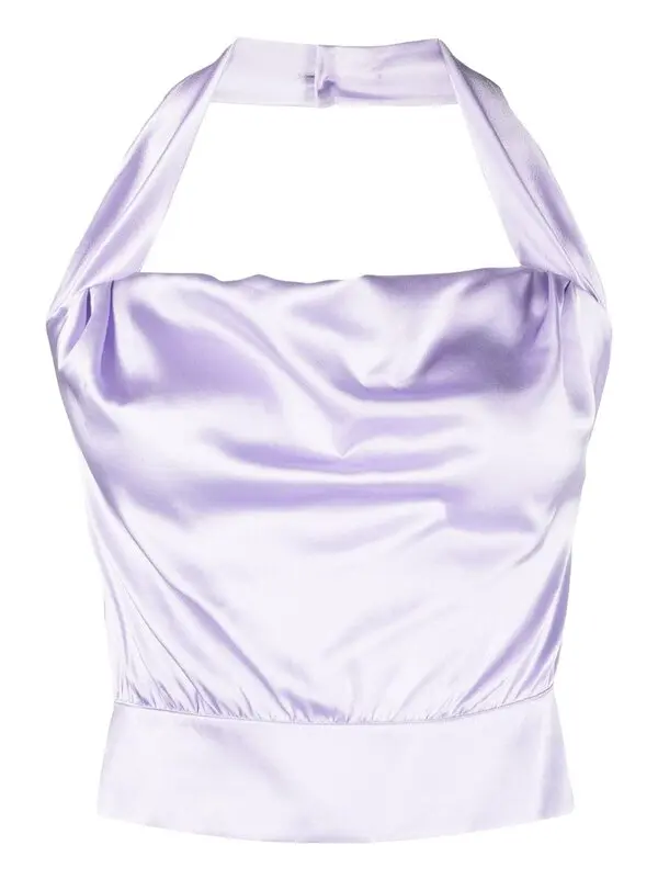 Pinko Silk Halterneck Top - Purple