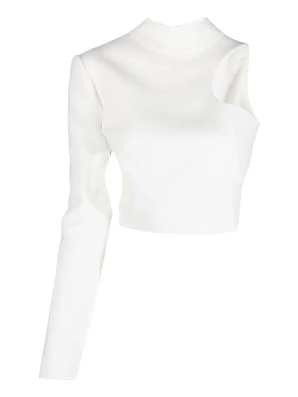 MONOT One-shoulder Cropped Top - White