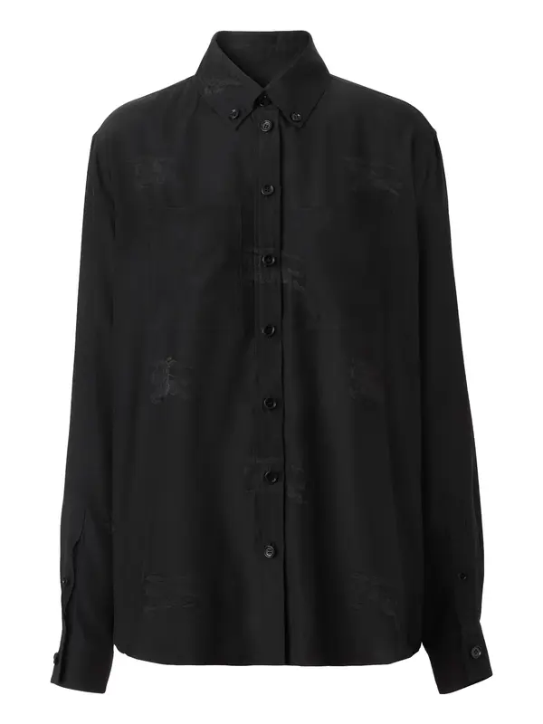 Burberry Silk Ekd Pattern Shirt - Black