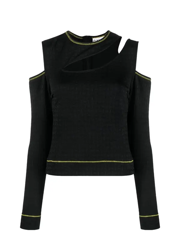 GANNI Cut-out Top - Black