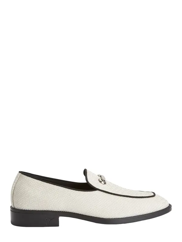 GIUSEPPE ZANOTTI Archibald Snakeskin-effect Leather Loafers - White