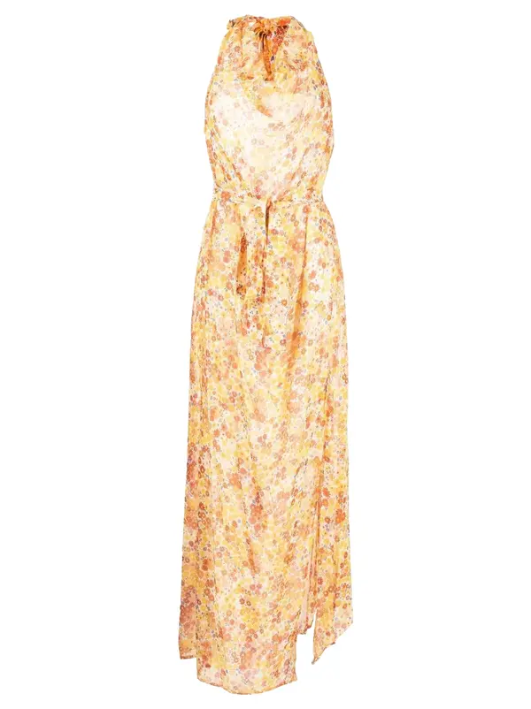 Staud Adele Floral-print Maxi Dress - Orange