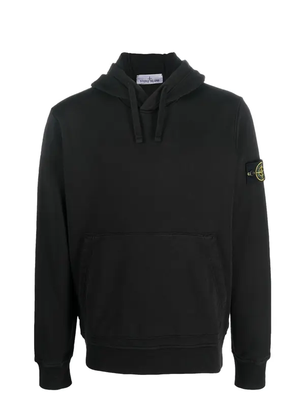 Stone Island Compass Patch Hoodie - Black