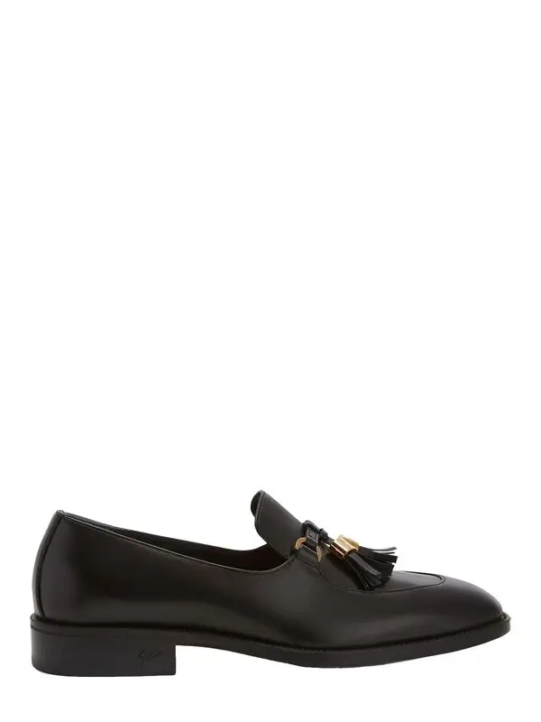 GIUSEPPE ZANOTTI Zenobe Tassel-detail Leather Loafers - Black