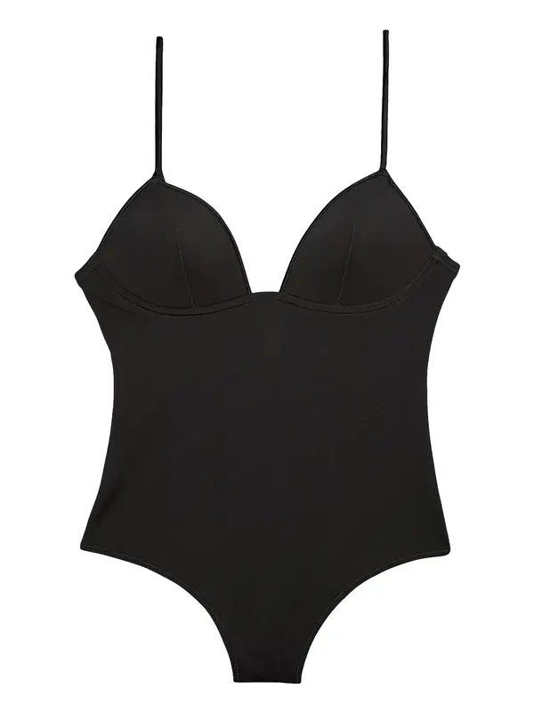 Fleur Du Mal Cupped Nonwire Bodysuit - Black
