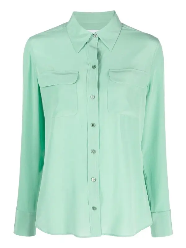 Equipment Long-sleeve Silk Shirt - Green