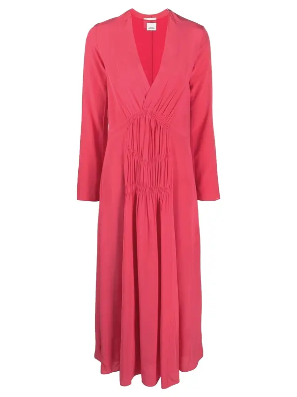 Isabel Marant Nemalia Ruched Midi Dress - Pink