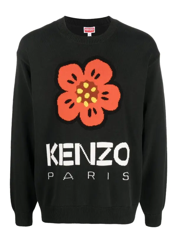 Kenzo Boke Flower Intarsia-knit Jumper - Black