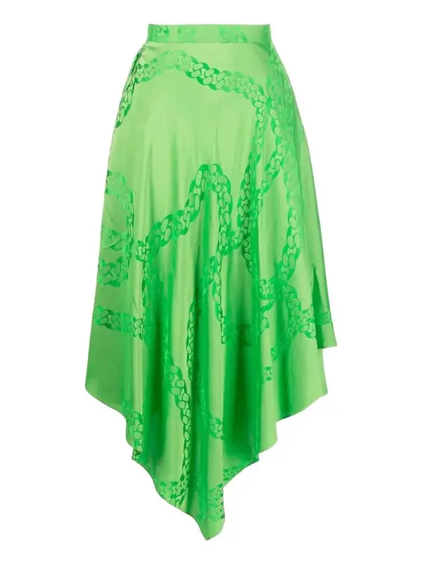 Stella McCartney Chain-link Print Midi Skirt - Green