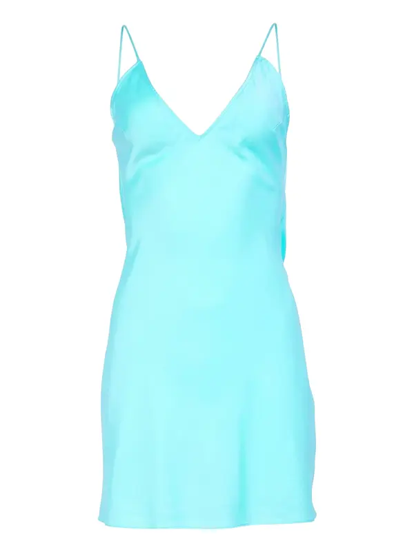 Fleur Du Mal Crystal Mini Slip Dress - Blue
