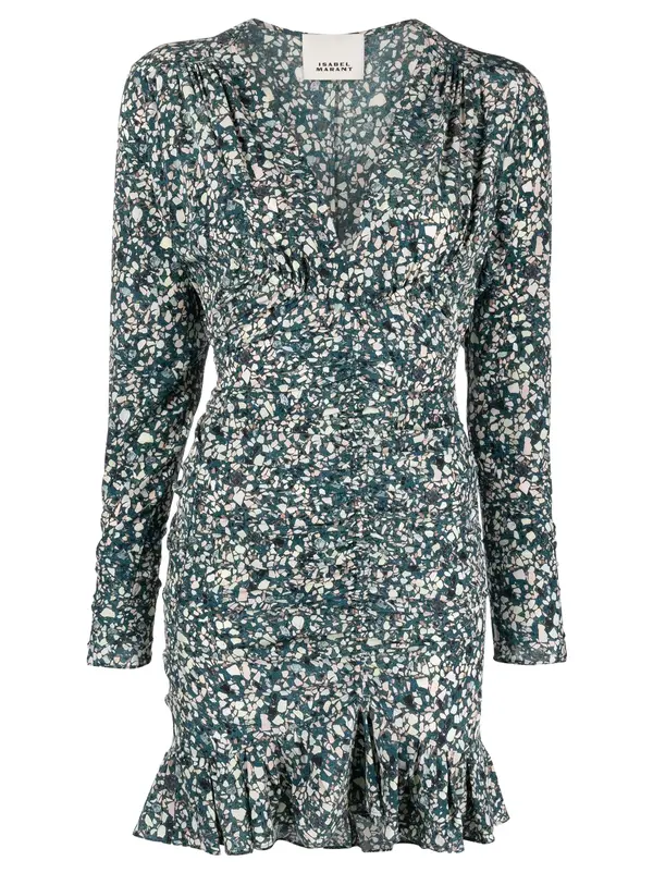 Isabel Marant Lara Floral-print Mini Dress - Blue