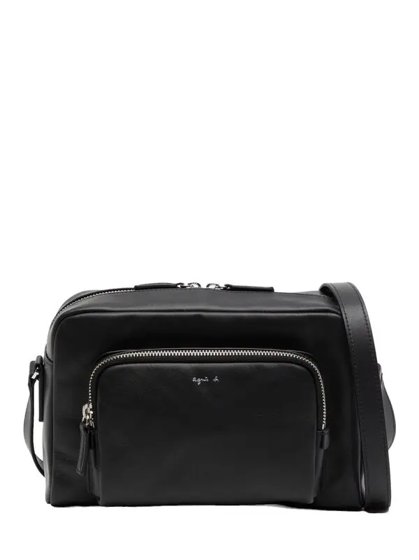 AGNES B. Crossbody Zip-pocket Bag - Black