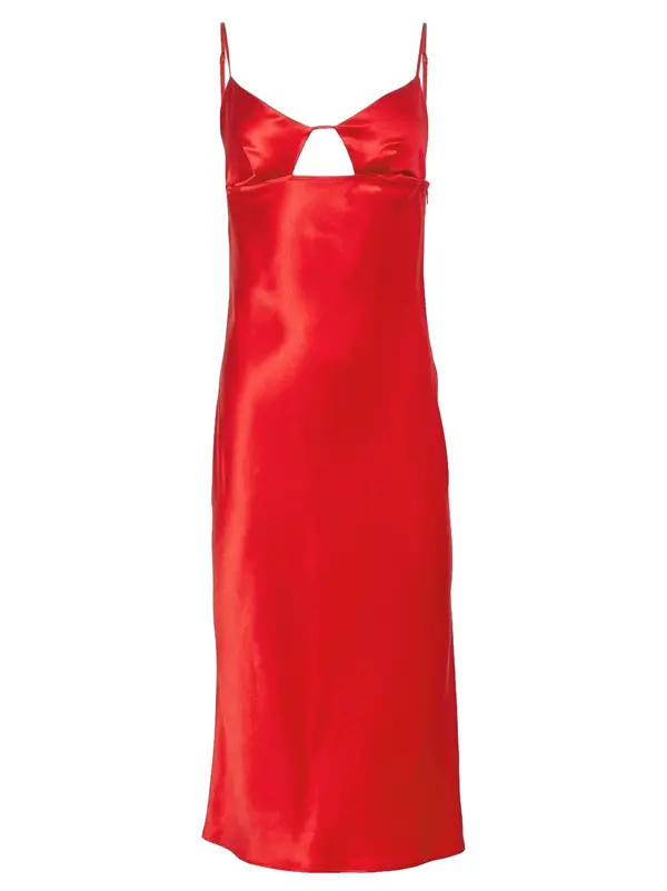 Fleur Du Mal Keyhole Slip Midi Dress - Red