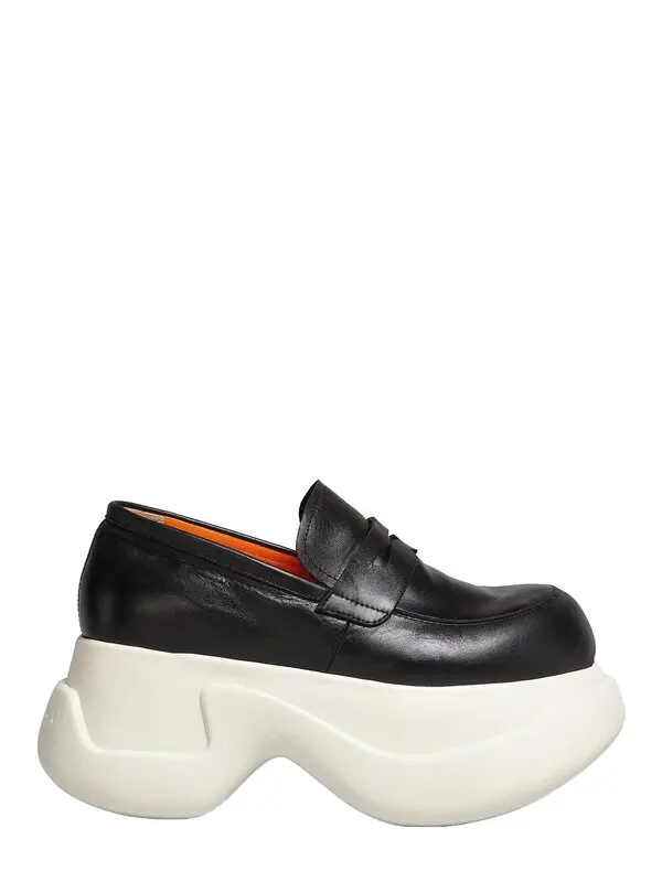 Marni Platform Leather Loafers - Black
