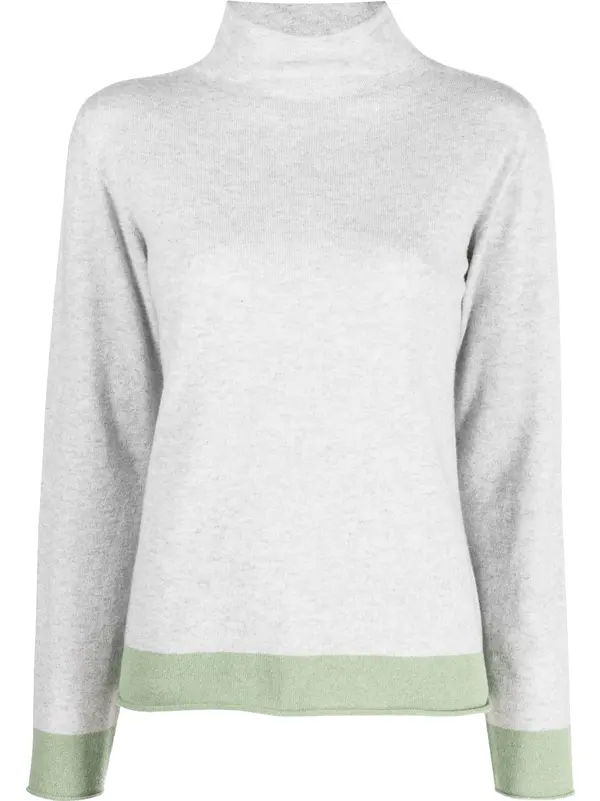 LE TRICOT PERUGIA Funnel-neck Jumper - Grey