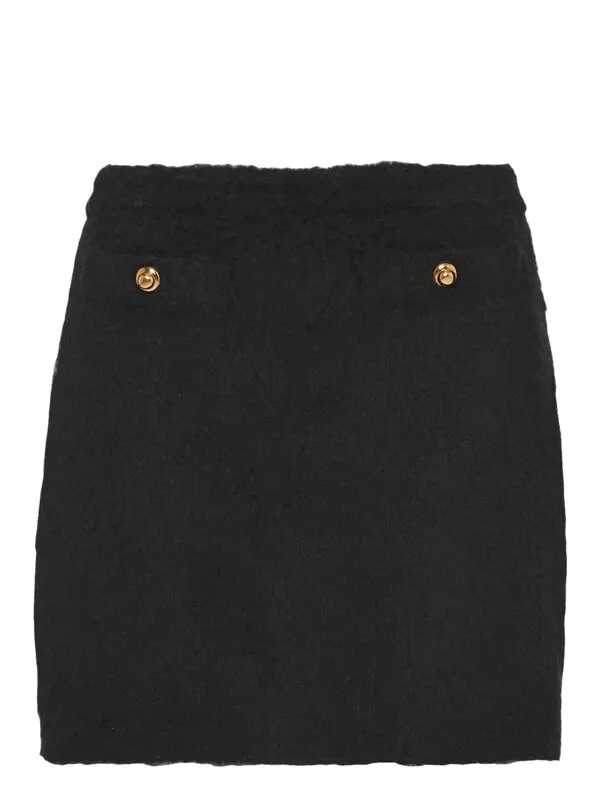 Miu Miu High-waisted Bouclé Miniskirt - Black