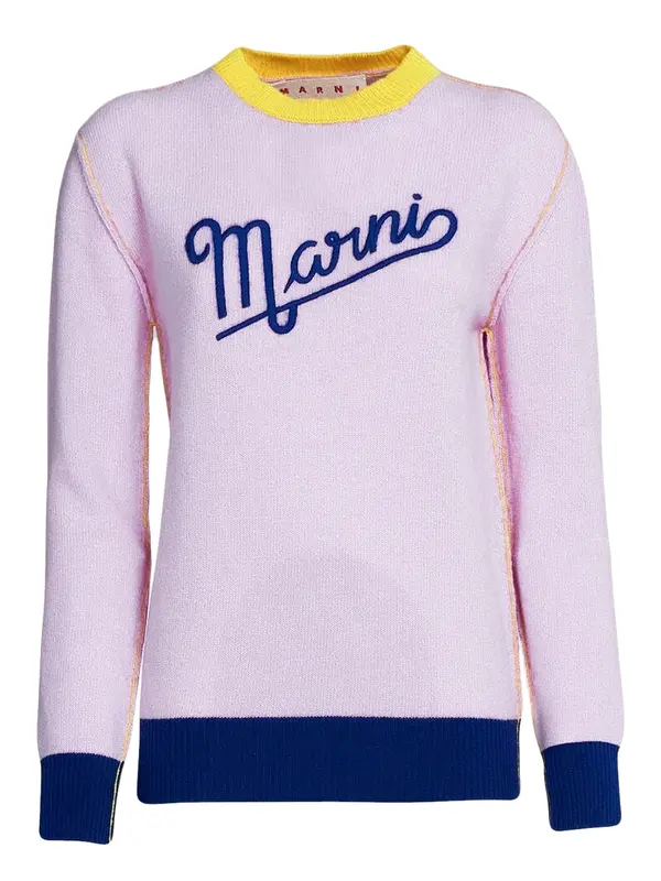 Marni Embroidered Logo Jumper - Pink
