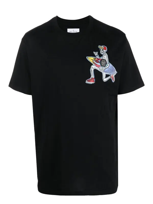 Philipp Plein Hawaii Graphic-print Cotton T-shirt - Black