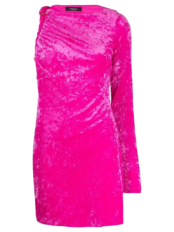 Versace Rolled Velvet Minidress - Pink