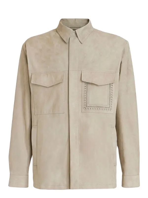 Etro Suede Safari Shirt Jacket - Neutrals