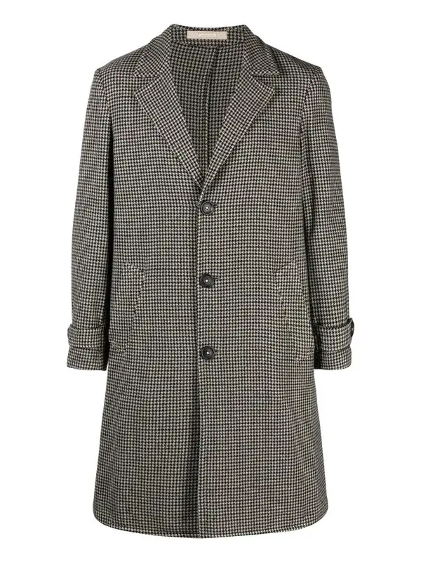 Massimo Alba Houndstooth Single-breasted Coat - Black