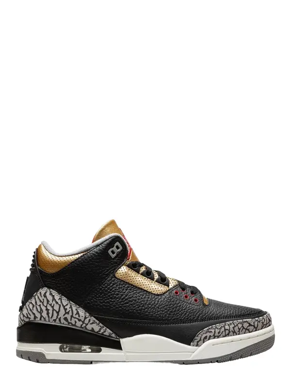 JORDAN Air 3 Cement Gold Sneakers - Black