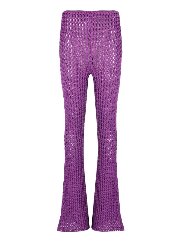 Moschino Crochet-knit Flared Trousers - Purple