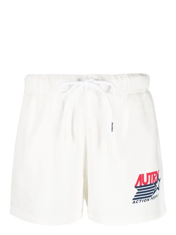 AUTRY Logo Print Shorts - White