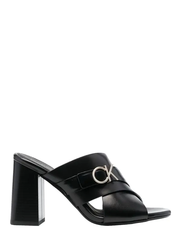 Calvin Klein 95mm Logo-plaque Sandals - Black